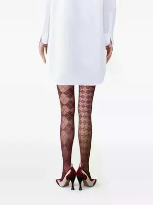 Thom Browne Argyle Sheer Tights - Red