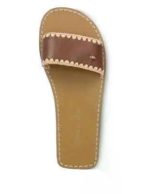 Michael Kors Leather Braided Flat Sandals