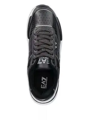 EA7 Perforated Panelled Lace-up Sneakers