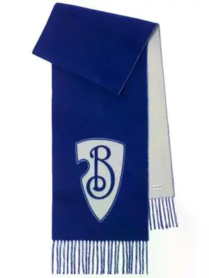 Burberry B Shield Wool-cashmere Scarf - Blue