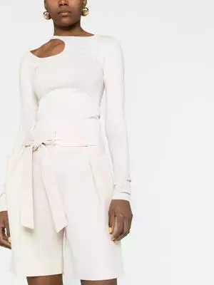 TOTEME Belted High-waist Shorts