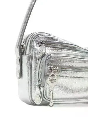 Acne Studios Camero Party Metallic-finish Shoulder Bag - Silver