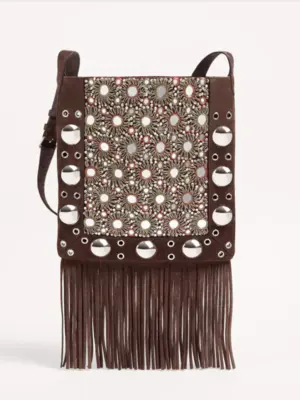 Valentino Garavani Nellcôte Embroidered Shoulder Bag With Fringes - Multicolour