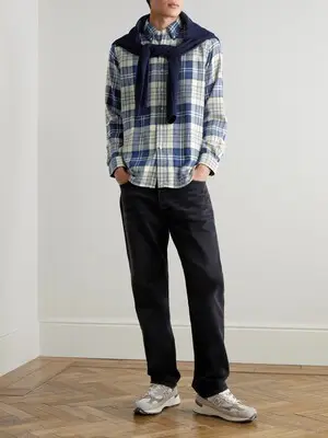 Polo Ralph Lauren Button-down Collar Logo-embroidered Cotton-flannel Shirt