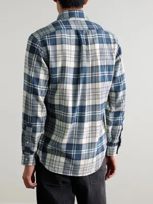 Polo Ralph Lauren Button-down Collar Logo-embroidered Cotton-flannel Shirt
