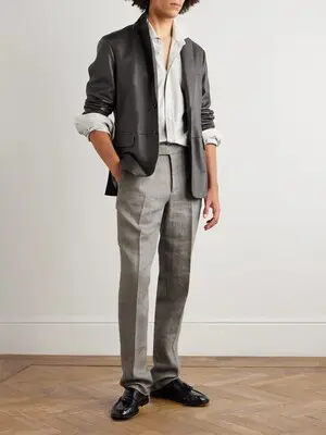 Ralph Lauren Purple Label Gregory Tapered Herringbone Trousers