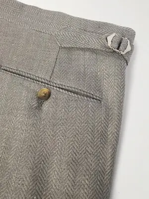 Ralph Lauren Purple Label Gregory Tapered Herringbone Trousers