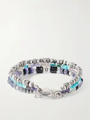 PEYOTE BIRD Sterling And Gemstone Beaded Bracelet Set