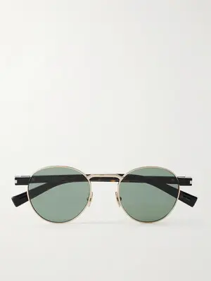 Saint Laurent Round Frame Sunglasses - Gold