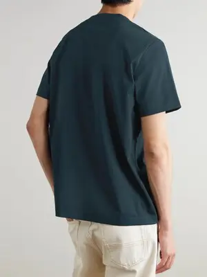 Mr P. Mercerised Cotton-jersey T-shirt - Blue