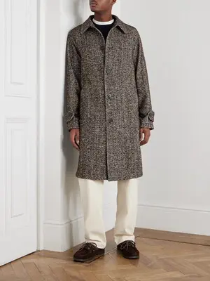 Officine Générale Hudson Herringbone Woven Overcoat