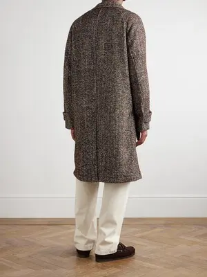 Officine Générale Hudson Herringbone Woven Overcoat