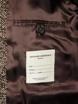Officine Générale Hudson Herringbone Woven Overcoat
