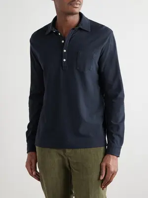 Massimo Alba Ischia Cotton And Cashmere-blend Piqué Polo Shirt
