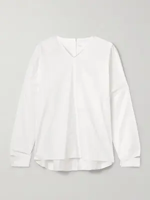 Tibi Oversized Cutout Cotton-poplin Shirt