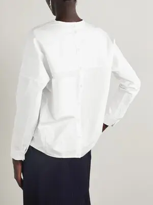 Tibi Oversized Cutout Cotton-poplin Shirt