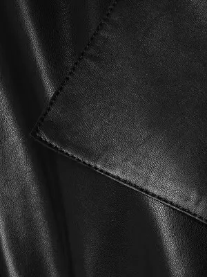 Nour Hammour Kasha Belted Leather Trench Coat