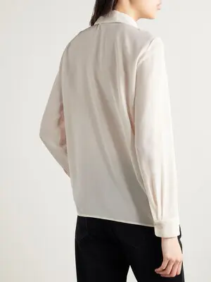 NILI LOTAN Hanford Pussy-bow Silk Blouse