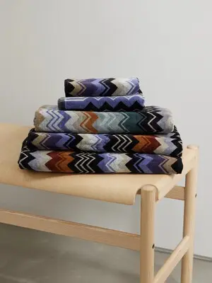 Missoni Giacomo Set Of Five Striped Jacquard-knit Cotton-terry Towels Multi