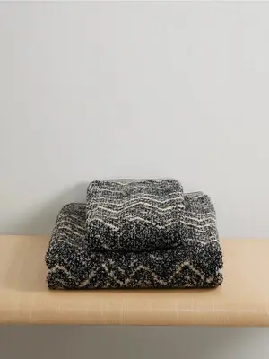 Missoni Azul Set Of Two Striped Cotton-terry Towels - Brown