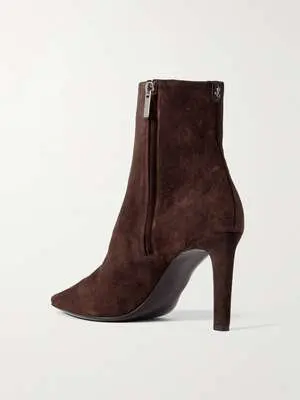 JIMMY CHOO Frankie 85 Suede Ankle Boots - Chocolate