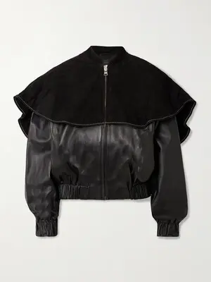 JW Anderson Padded Suede And Leather Bomber Jacket
