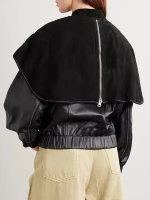 JW Anderson Padded Suede And Leather Bomber Jacket