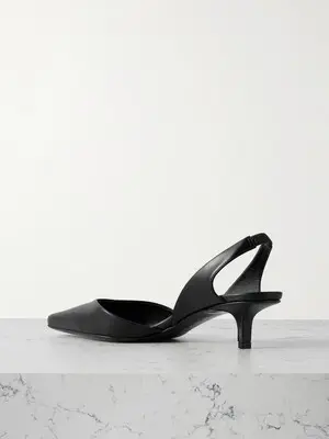 Loulou De Saison Akila Leather Slingback Pumps - Black