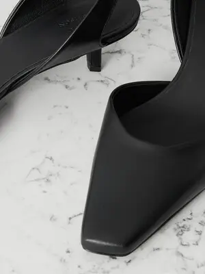 Loulou De Saison Akila Leather Slingback Pumps - Black