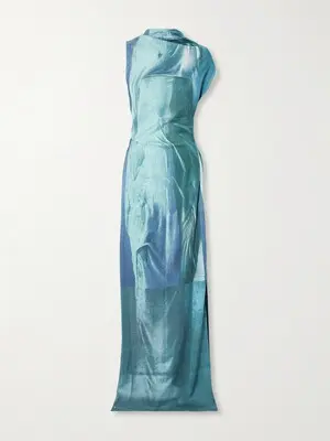 JEAN PAUL GAULTIER Printed Satin Gown