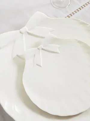 GOHAR WORLD Sadaf Set Of Two Porcelain Dessert Plates - Neutrals