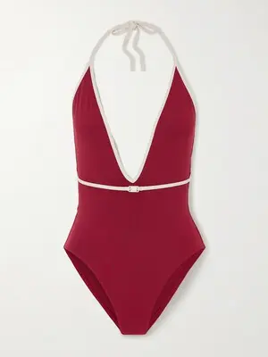 ERES Reinette Loulou Belted Halterneck Swimsuit - Red