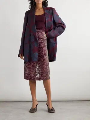 Dries Van Noten Devoré-velvet Midi Skirt