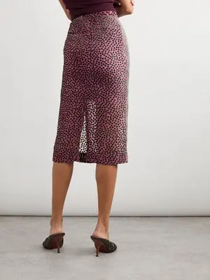 Dries Van Noten Devoré-velvet Midi Skirt