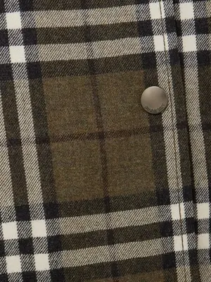 Burberry Button-embellished Checked Wool-twill Mini Skirt