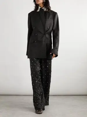 Dries Van Noten Bafya Double-breasted Jacquard Blazer - Black