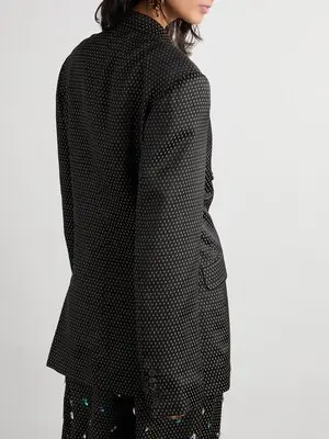 Dries Van Noten Bafya Double-breasted Jacquard Blazer - Black
