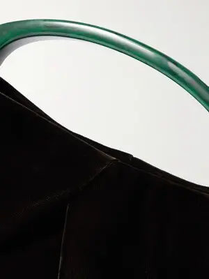Dries Van Noten Pleated Velvet Tote