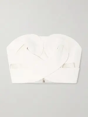 ANDRES OTALORA Onda Strapless Cropped Twisted Cotton-twill Top - Neutrals