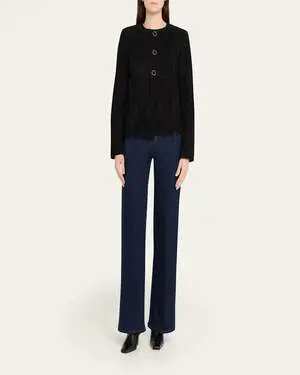 FRAME Le Slim Palazzo Long Jeans