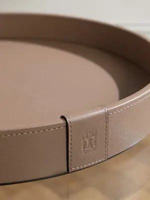 Brunello Cucinelli Leather And Wood Tray