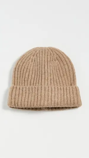 Hat Attack Ribbed Beanie - Tan