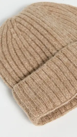 Hat Attack Ribbed Beanie - Tan