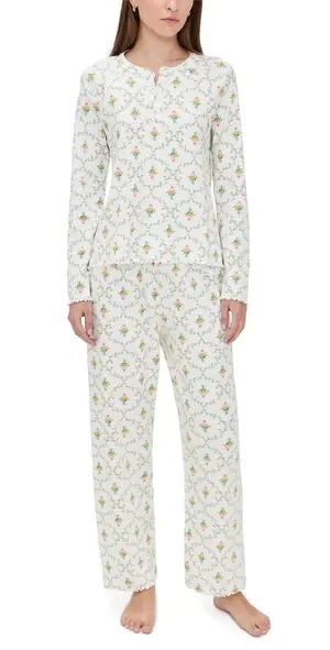 Hill House Home The Olivia Pants Pajama Set - Pastel Trellis