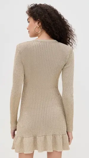 SELF-PORTRAIT Metallic Knit Mini Dress