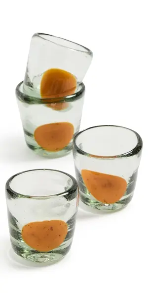 STUDIO CONCHITA Glass Chiquito Set Of 4 - Orange
