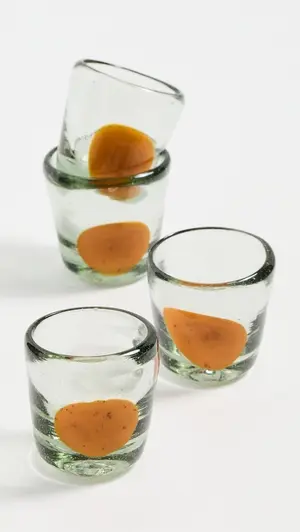 STUDIO CONCHITA Glass Chiquito Set Of 4 - Orange