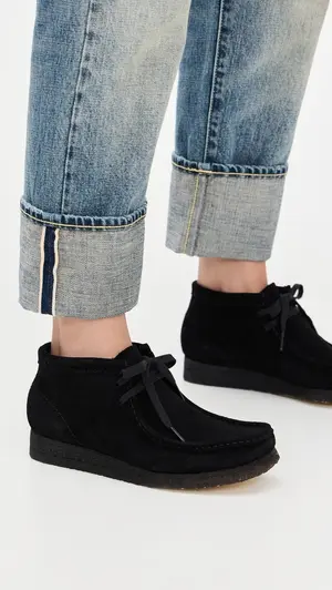 Clarks Wallabee Boots - Black Suede