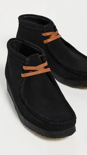 Clarks Wallabee Boots - Black Suede