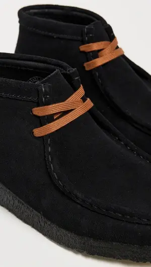 Clarks Wallabee Boots - Black Suede